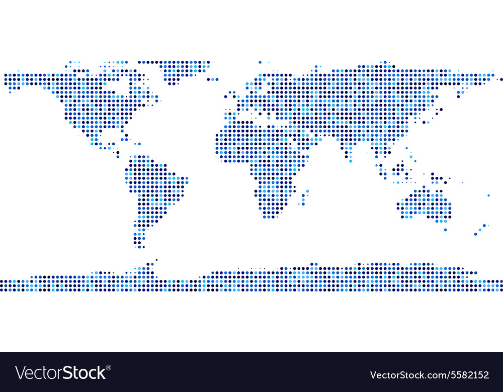 World map composed of dots Royalty Free Vector Image