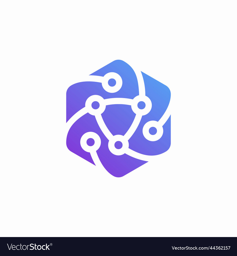 Abstract tech logo polygon shape Royalty Free Vector Image