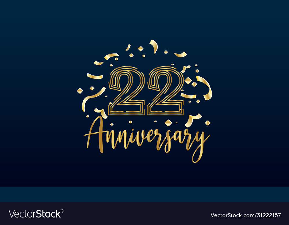 Anniversary celebration background with 22nd Vector Image Anniversary celebration background with 22nd Vector Image
