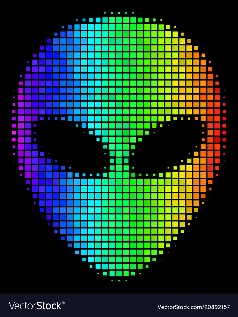 Bright dot alien face icon Royalty Free Vector Image