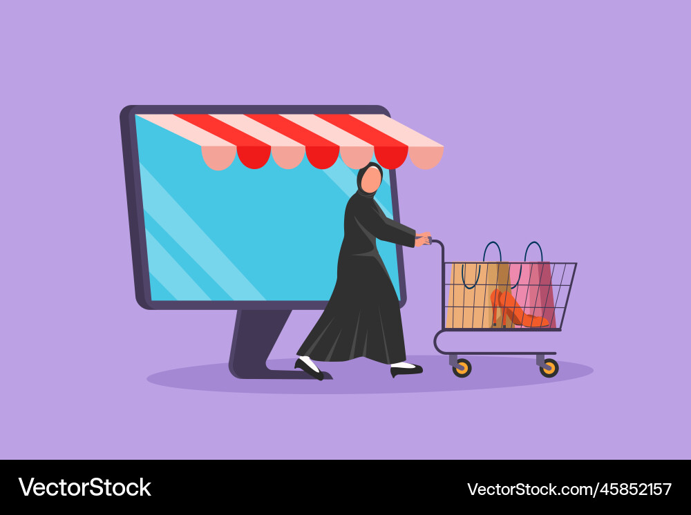 Character flat drawing arabian woman coming out Vector Image