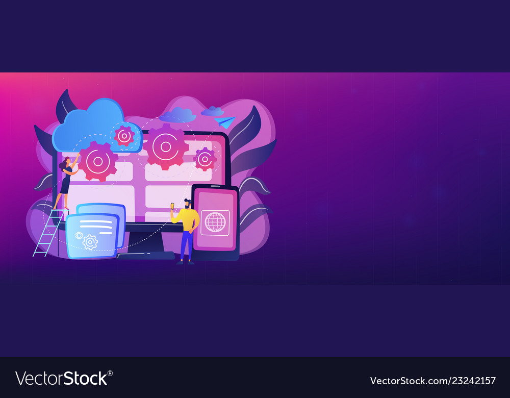 Cross-platform programming concept banner header Vector Image