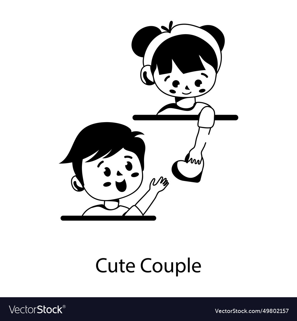 Cute couple Royalty Free Vector Image - VectorStock