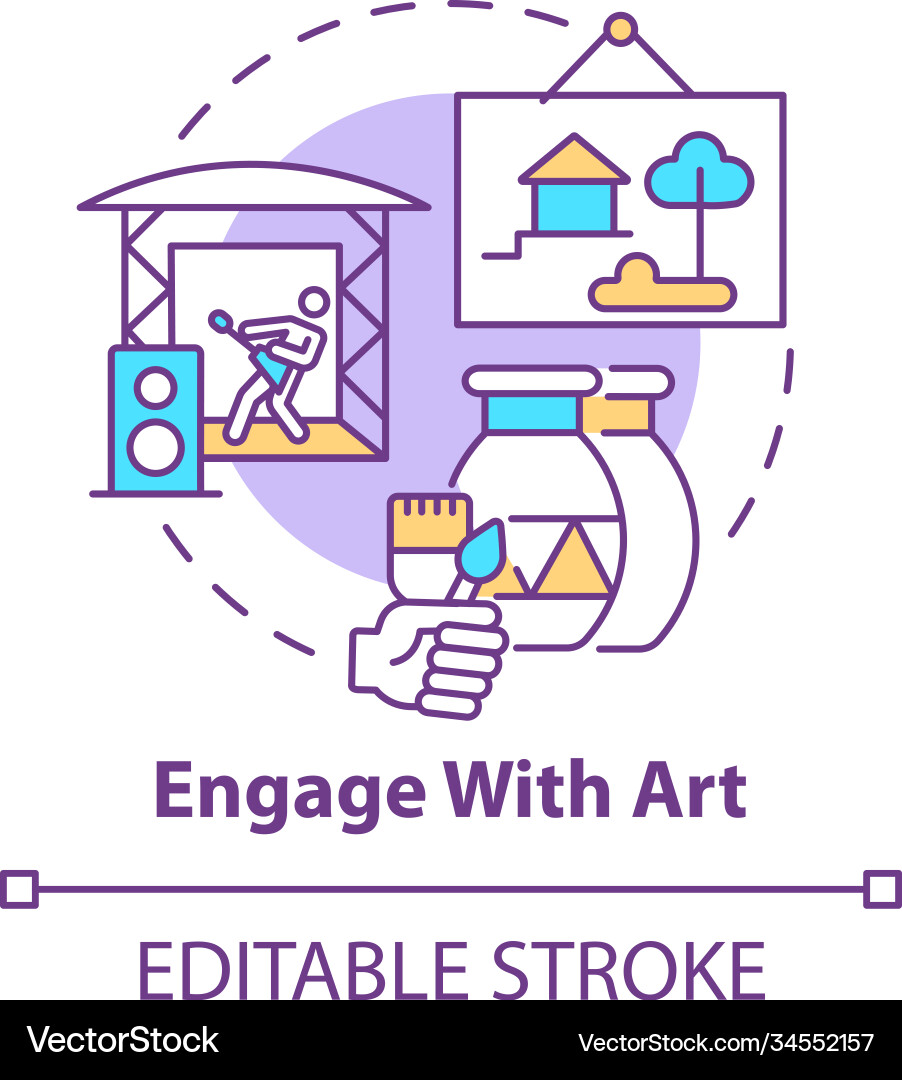 Engage with art concept icon Royalty Free Vector Image