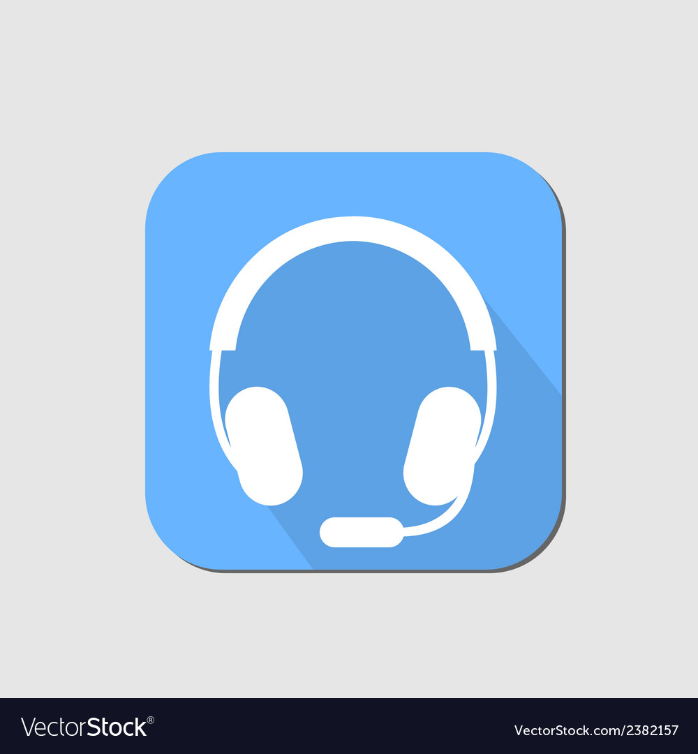 Headset flat icon Royalty Free Vector Image - VectorStock