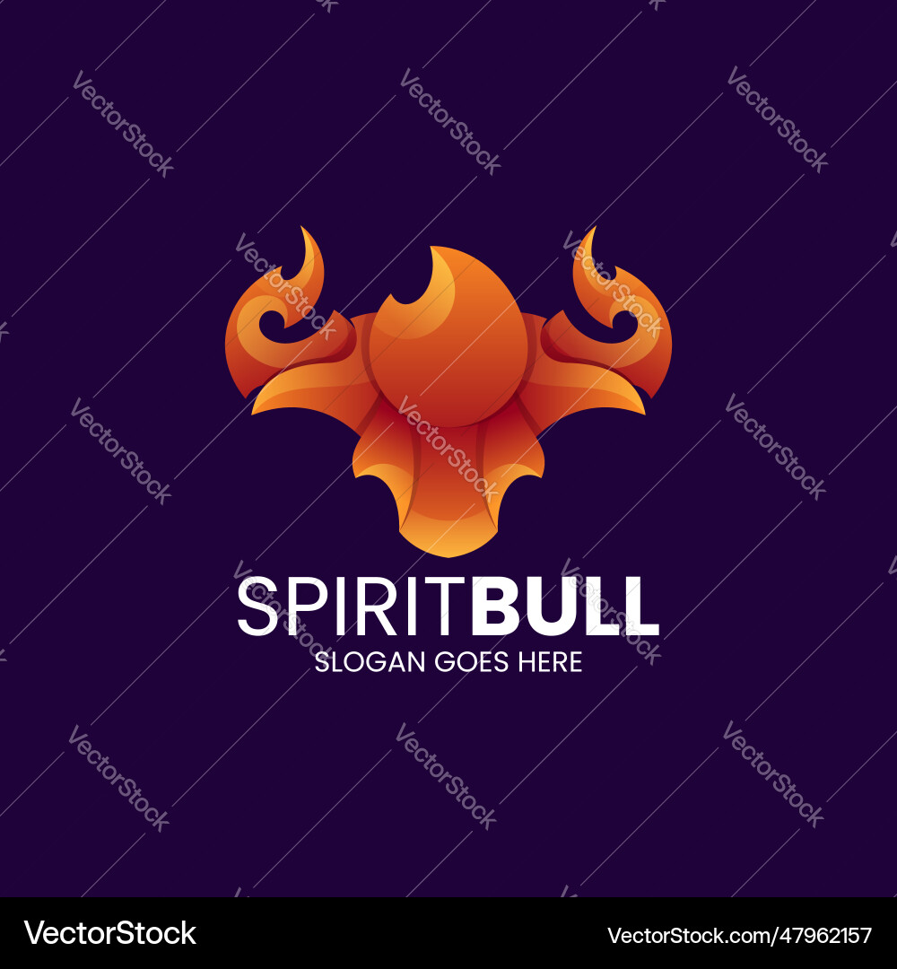 Logo spirit bull gradient colorful style Vector Image