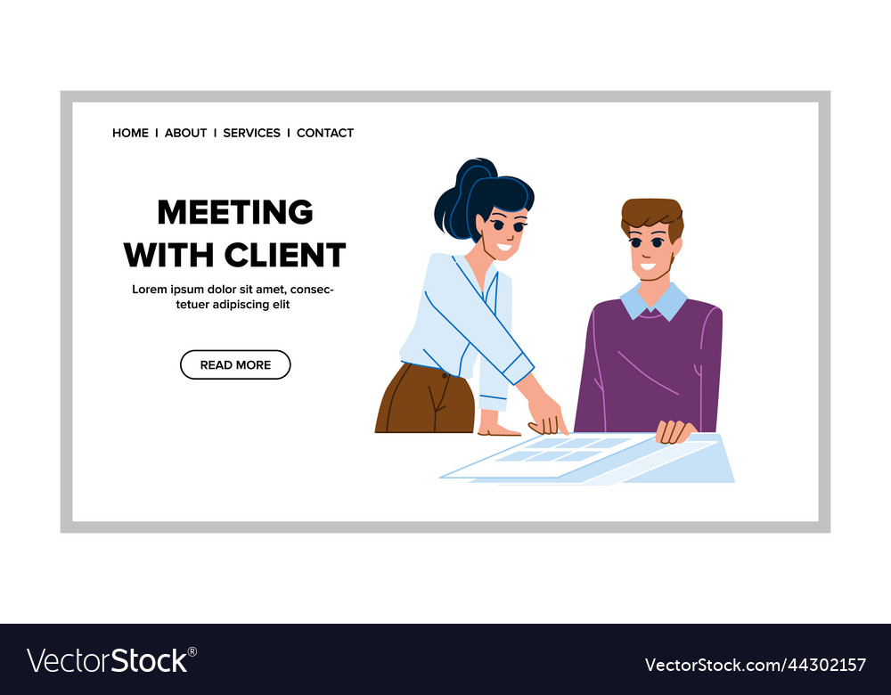 Meeting with client Royalty Free Vector Image - VectorStock