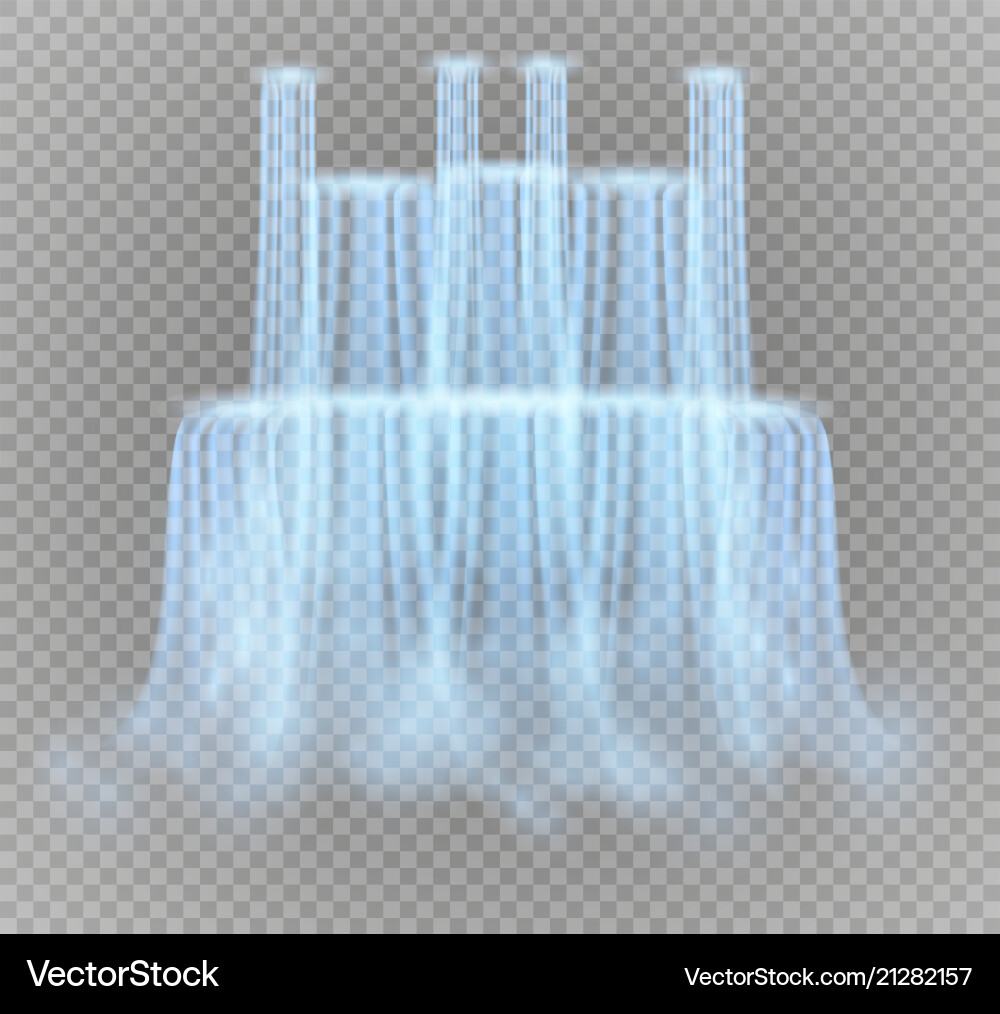 Realistic transparent nature stream of waterfall Vector Image