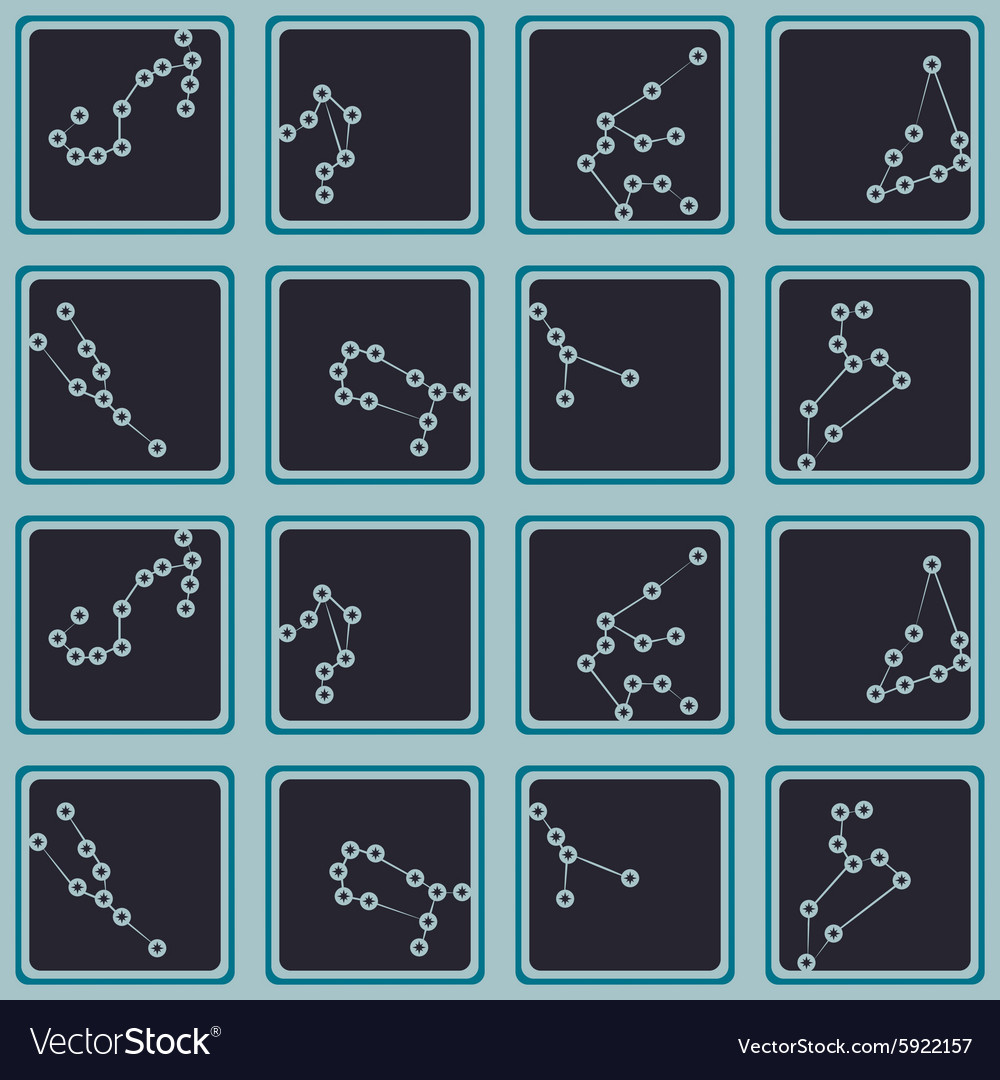 Seamless background with different constellations Vector Image