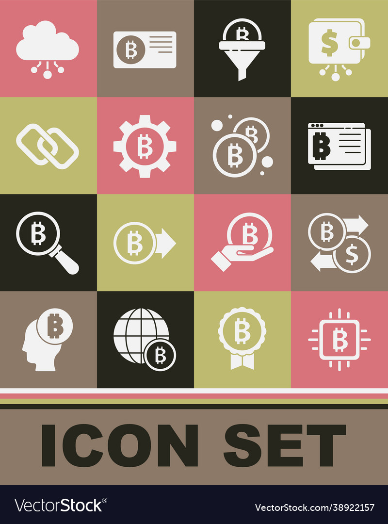 Set cpu mining farm cryptocurrency exchange Vector Image