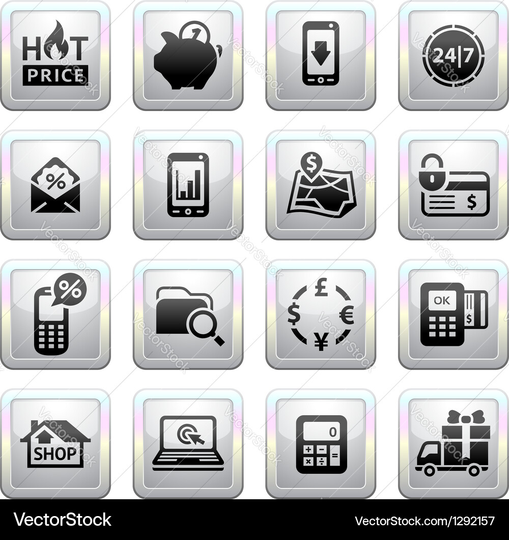 Shopping icons gray web 20 icons Royalty Free Vector Image