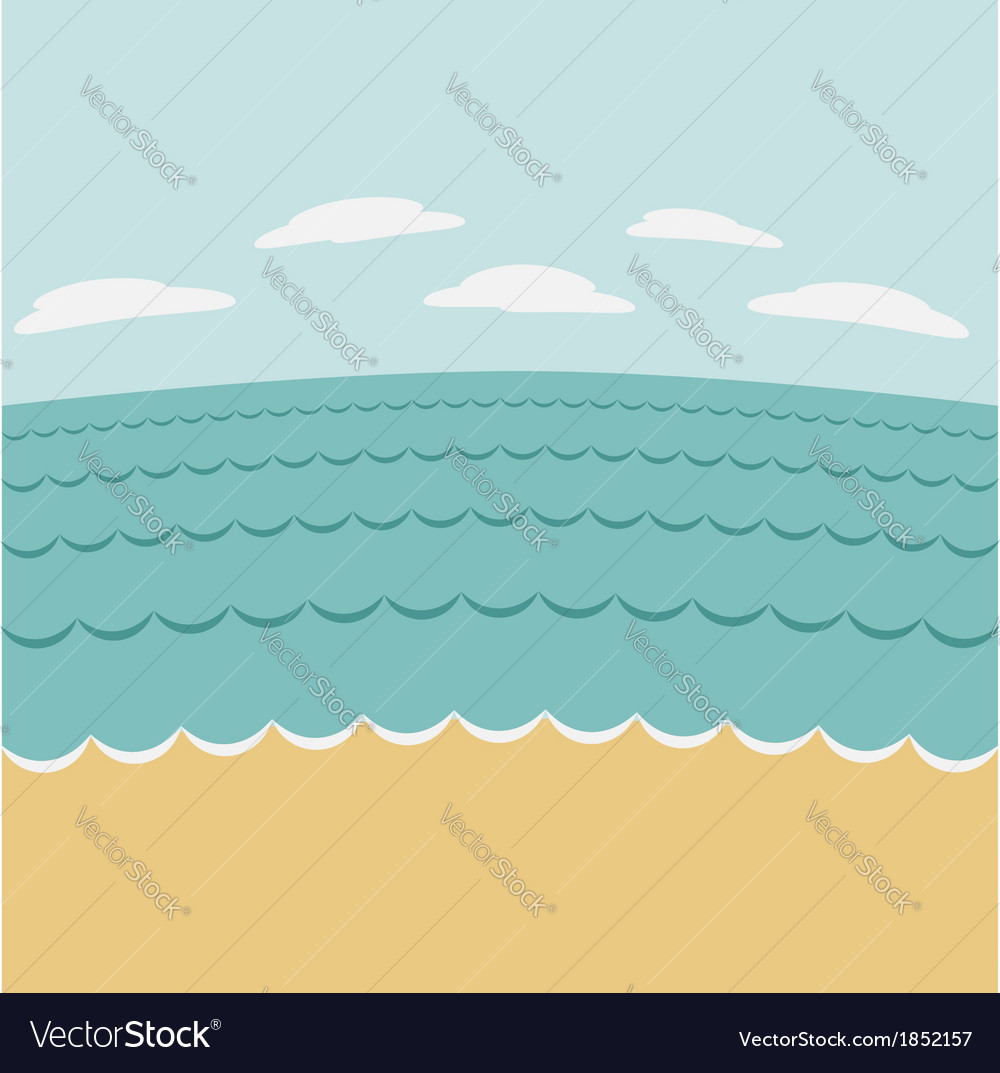 Summer seascape Royalty Free Vector Image - VectorStock