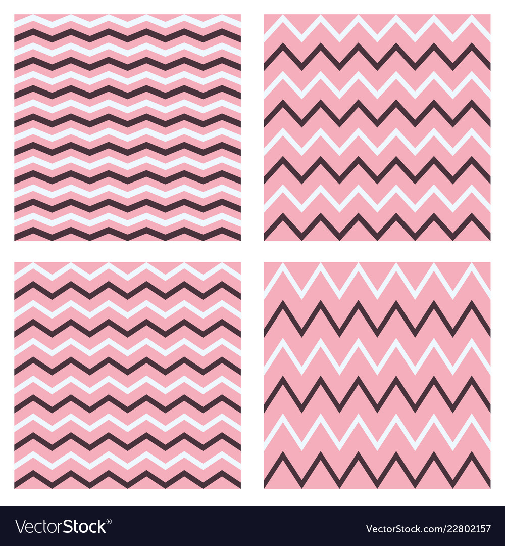 Tile seamless pattern zig zag set Royalty Free Vector Image
