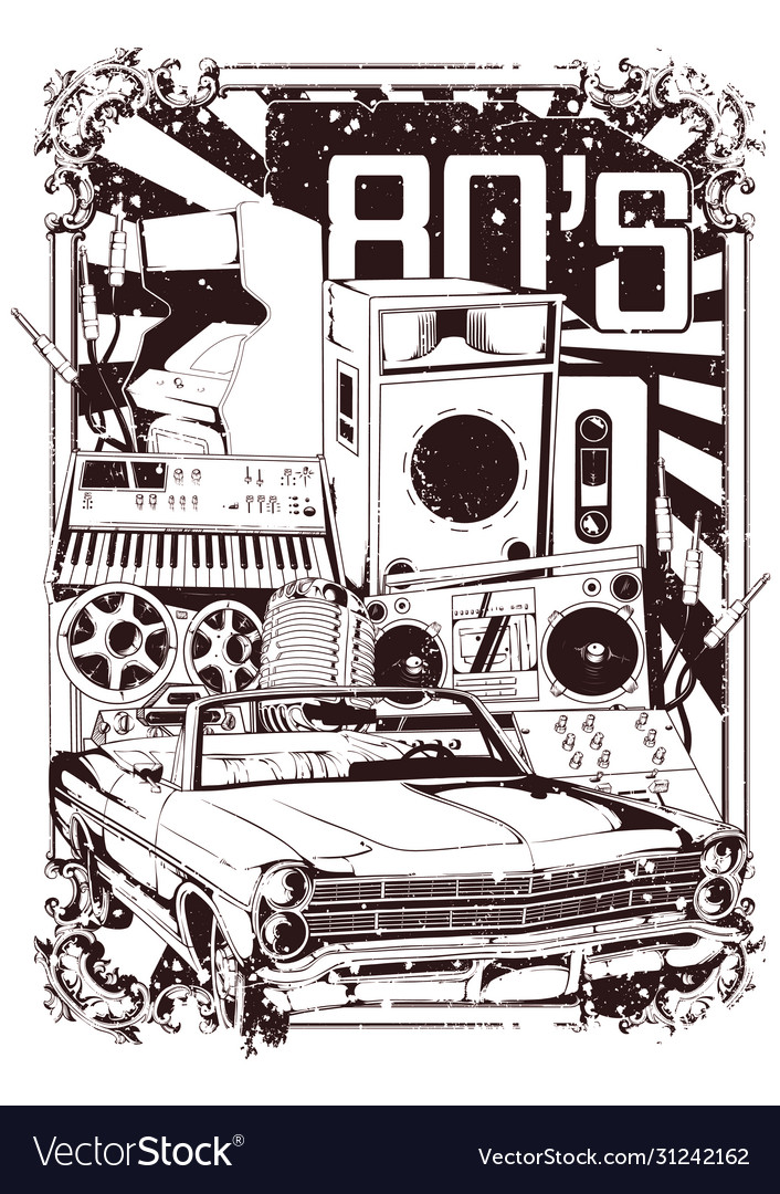 80s Royalty Free Vector Image - VectorStock