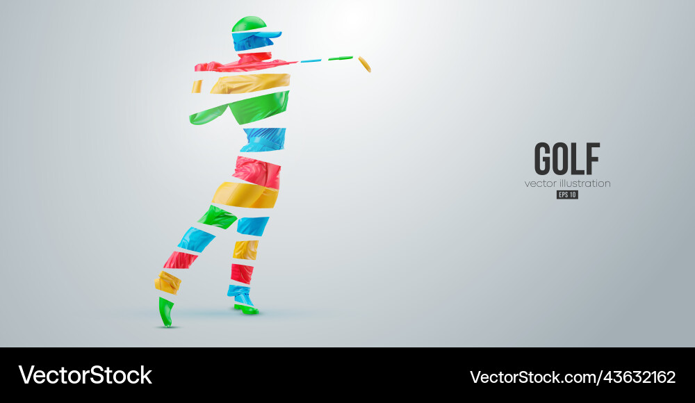 Abstract silhouette of a golf player on white Vector Image