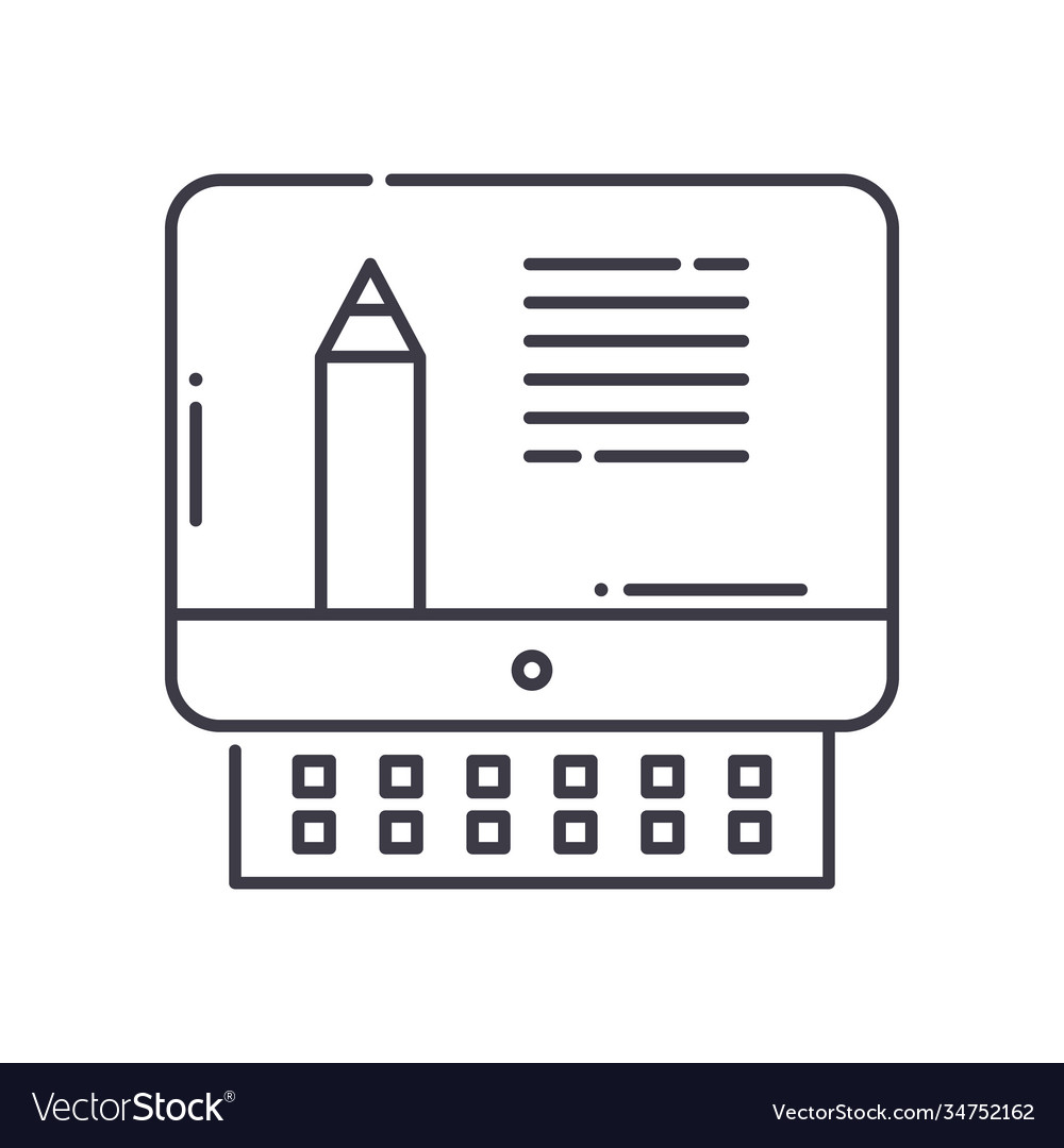 Blogger icon linear isolated thin Royalty Free Vector Image