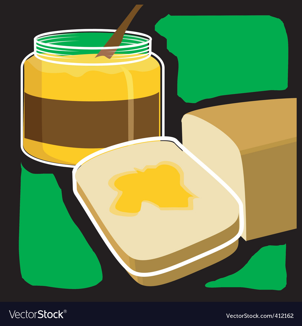 Bread and jam Royalty Free Vector Image - VectorStock