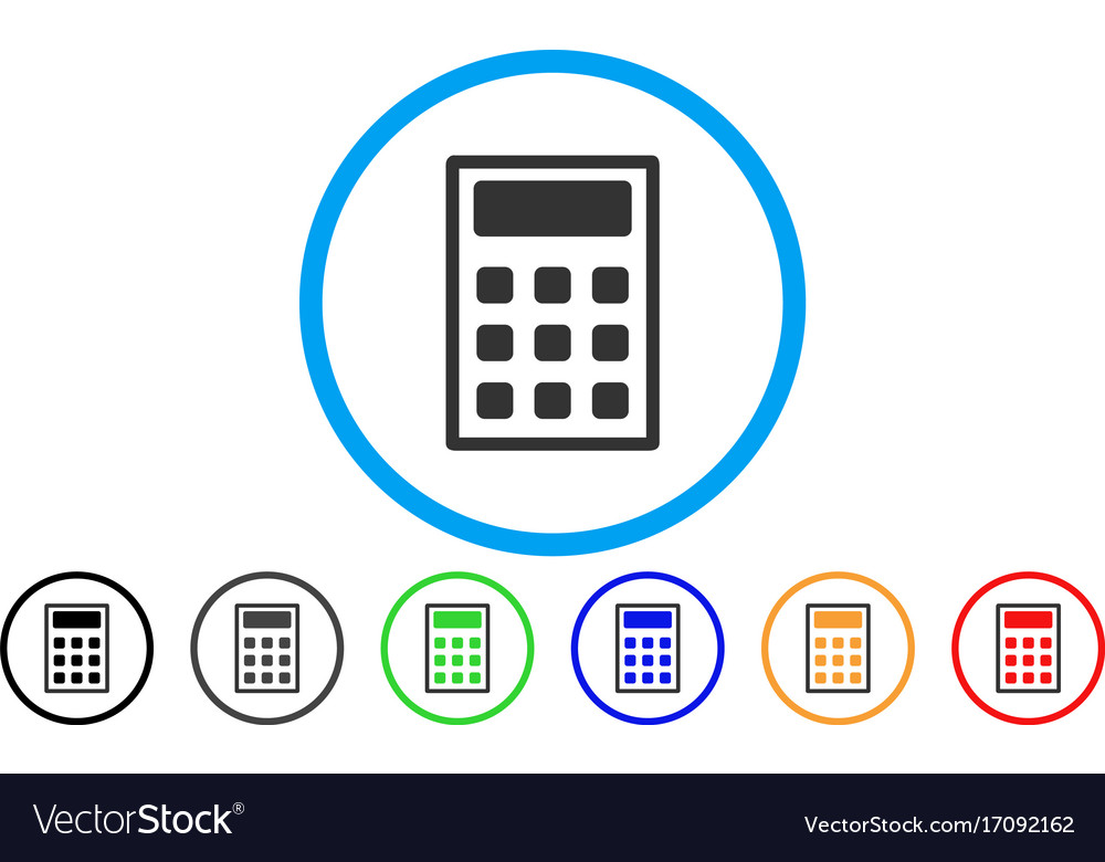 Calculator rounded icon Royalty Free Vector Image