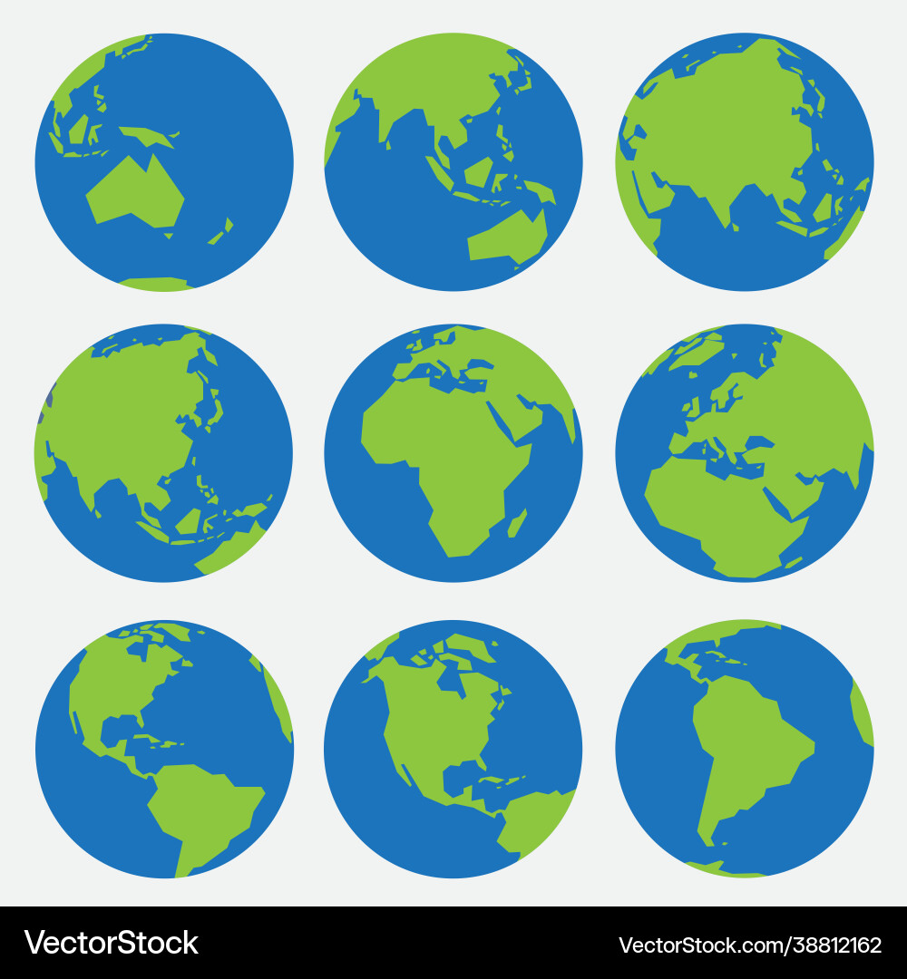 Collection world map simplicity low polygon Vector Image