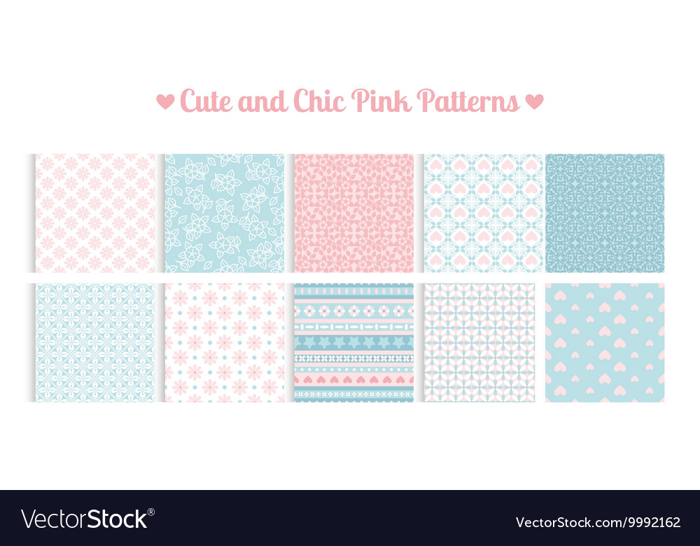 Cute and chic pink patterns Royalty Free Vector Image