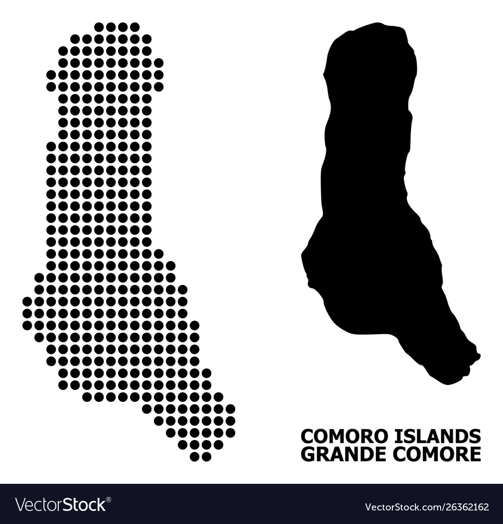 Dotted pattern map grande comore island Royalty Free Vector