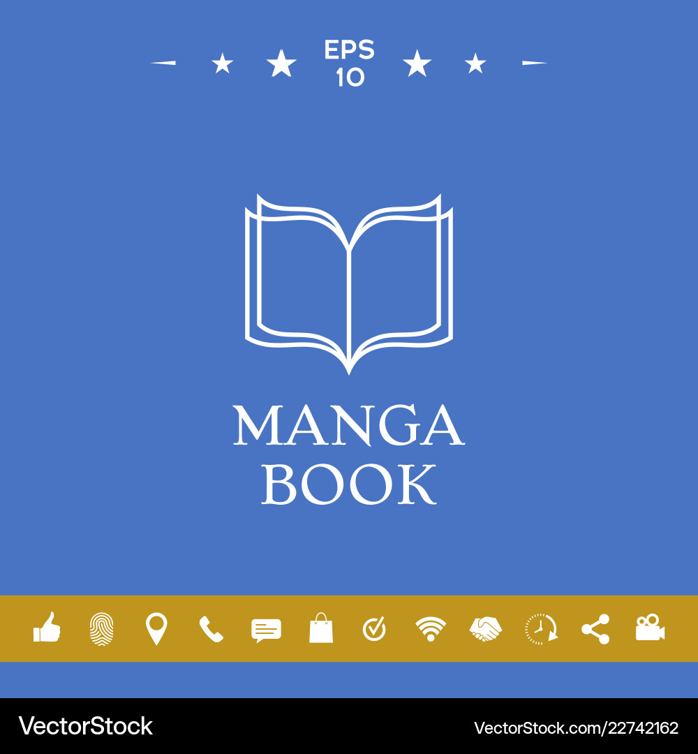 Elegant logo with book symbol pages Royalty Free Vector