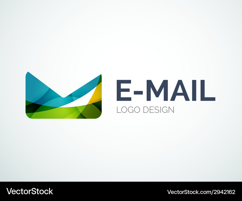 Email logo design made of color pieces Royalty Free Vector