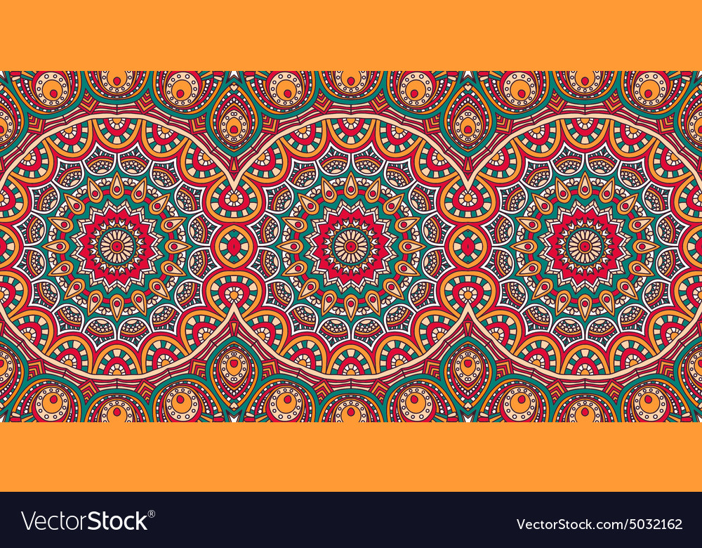 Ethnic floral seamless pattern Royalty Free Vector Image