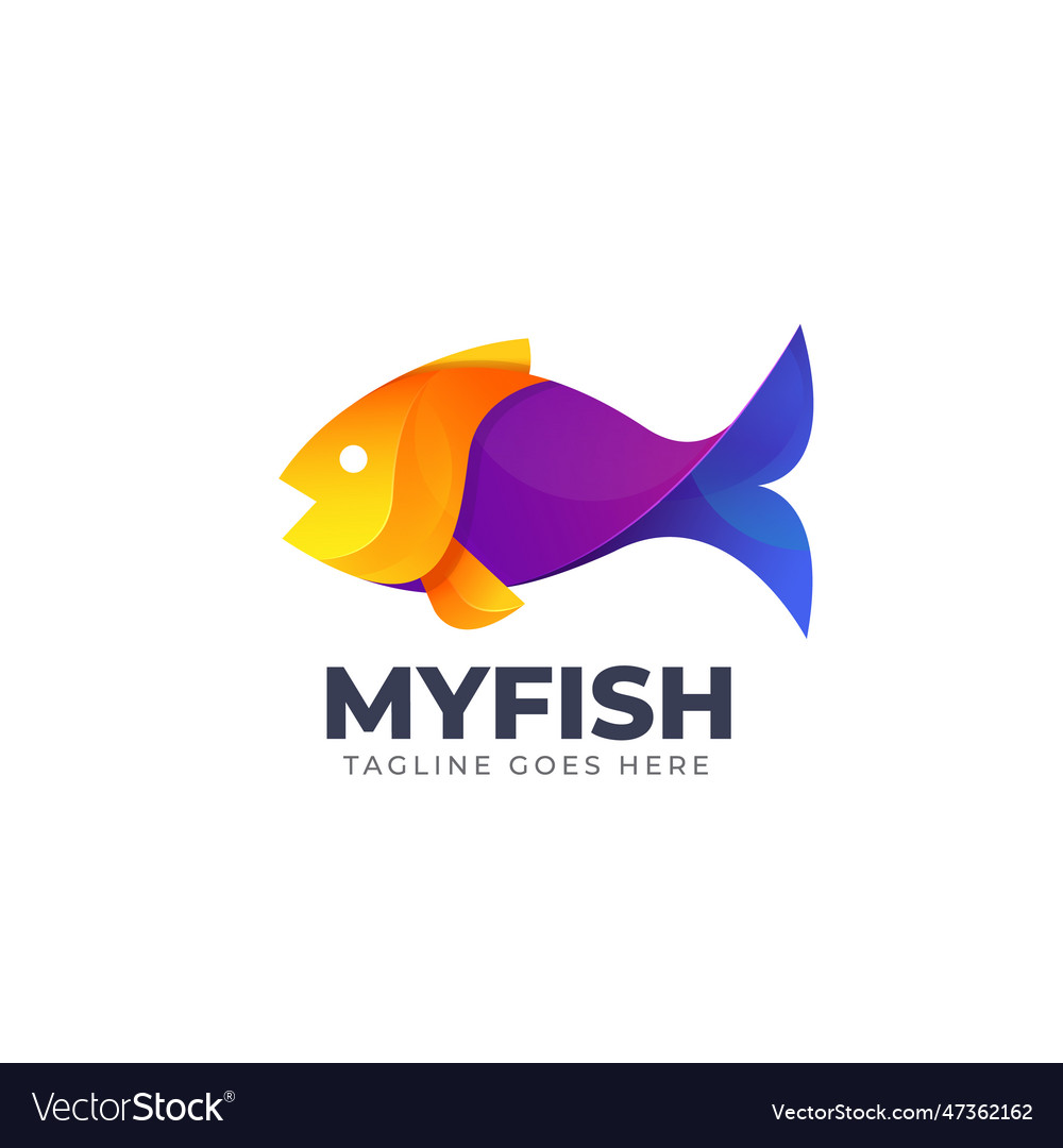 Fish logo template design Royalty Free Vector Image