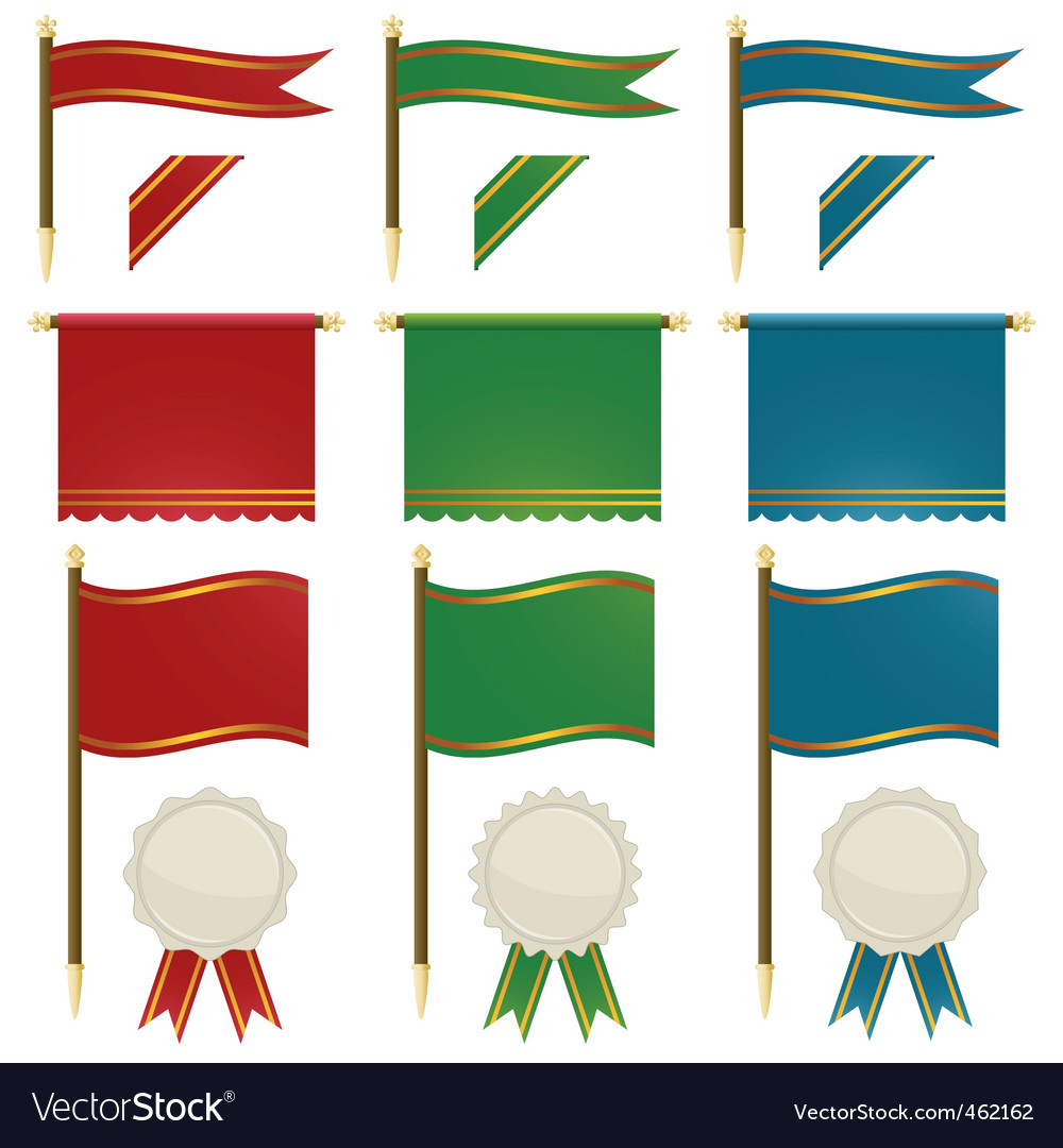 Flags and ribbons Royalty Free Vector Image - VectorStock