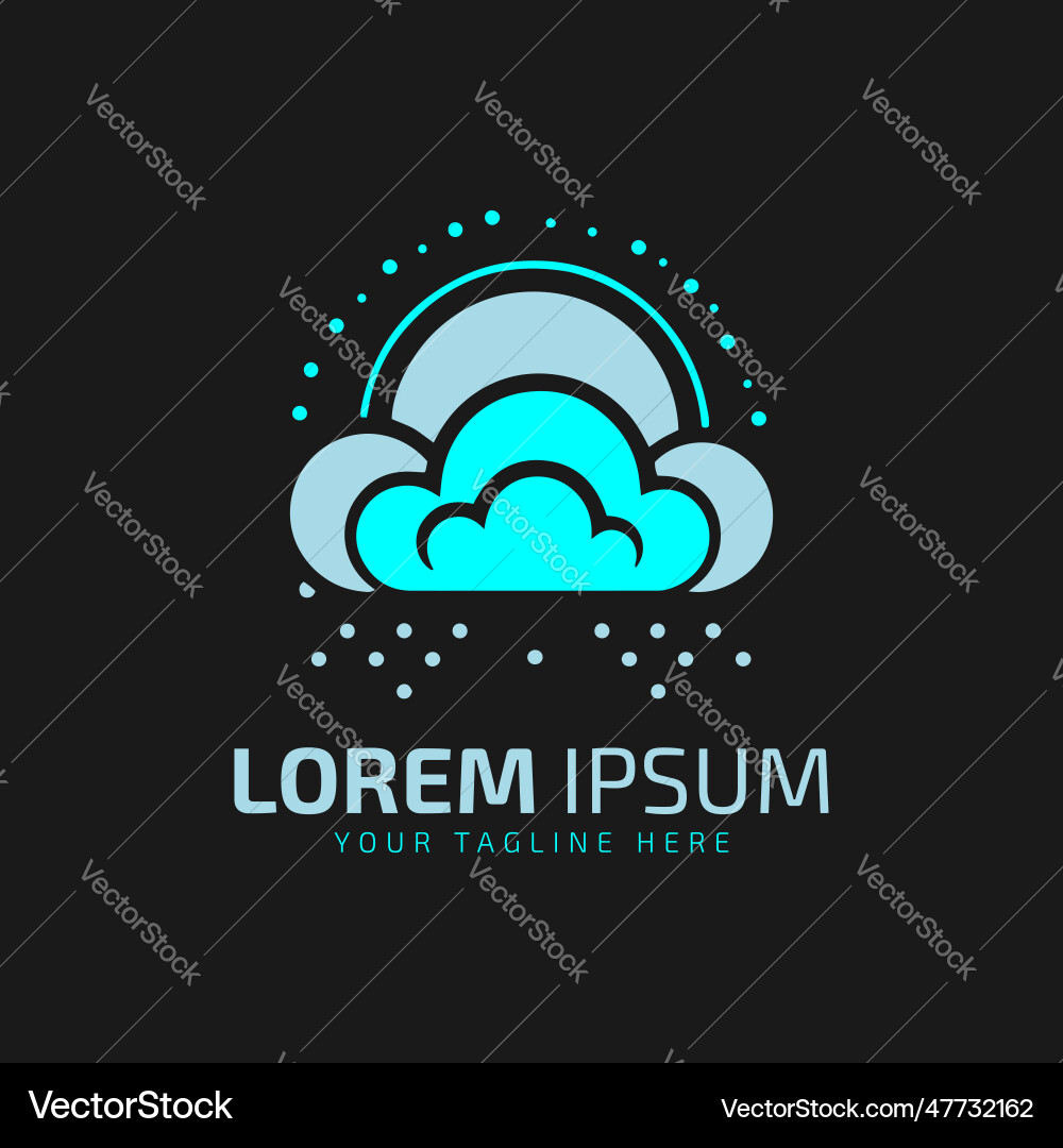 Logo of clouds cloud icon line art symbol Vector Image