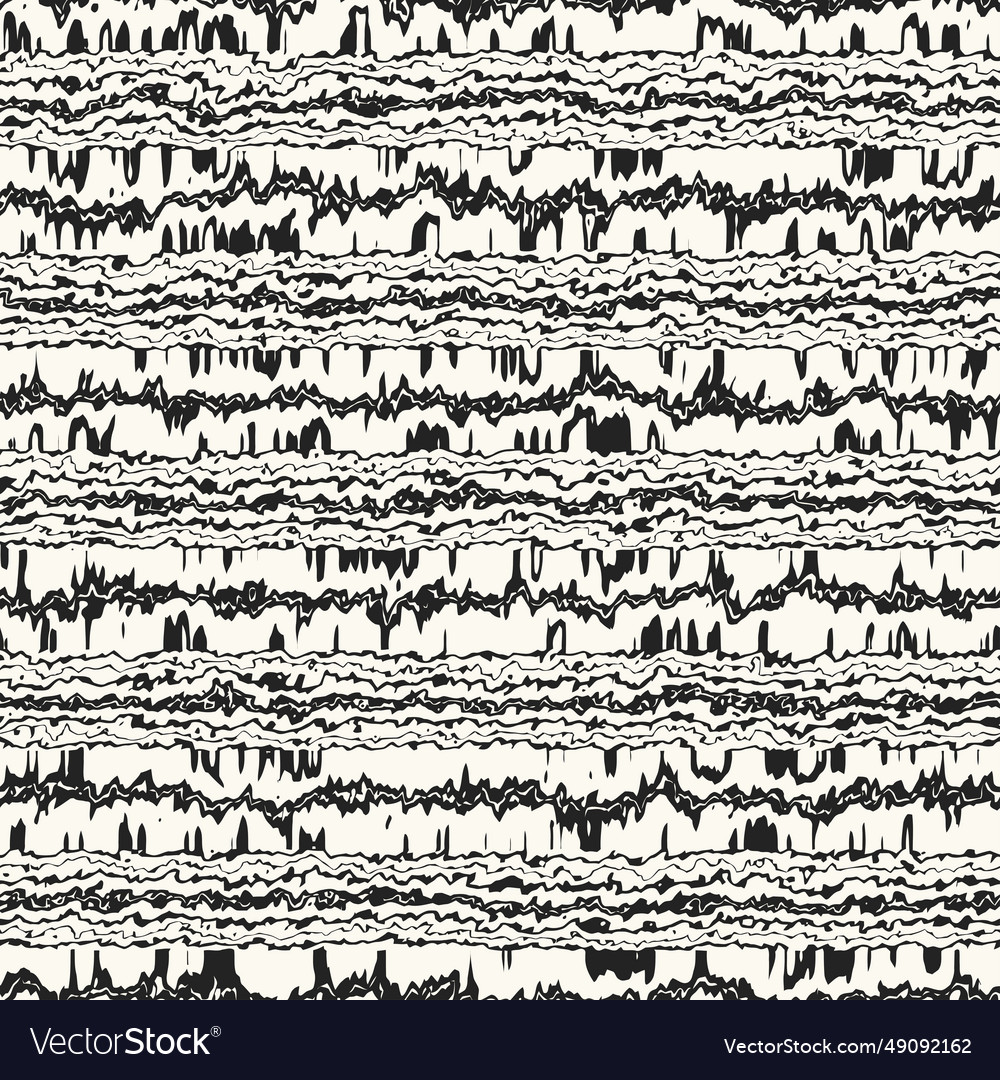 Monochrome distortion waves textured pattern Vector Image