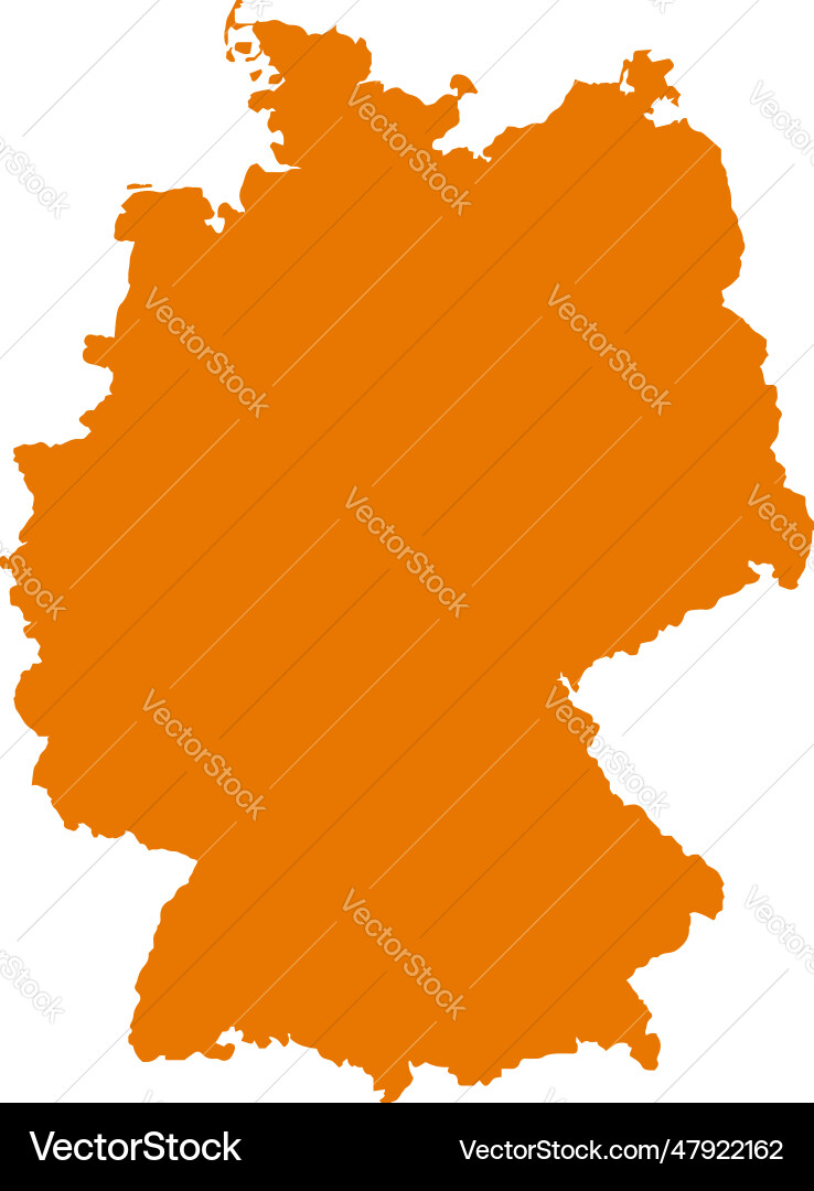 Orange colored germany outline map political Vector Image