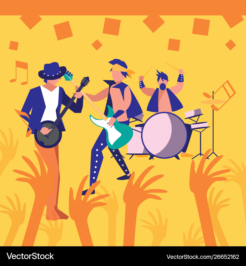 People musicians concert event design Royalty Free Vector