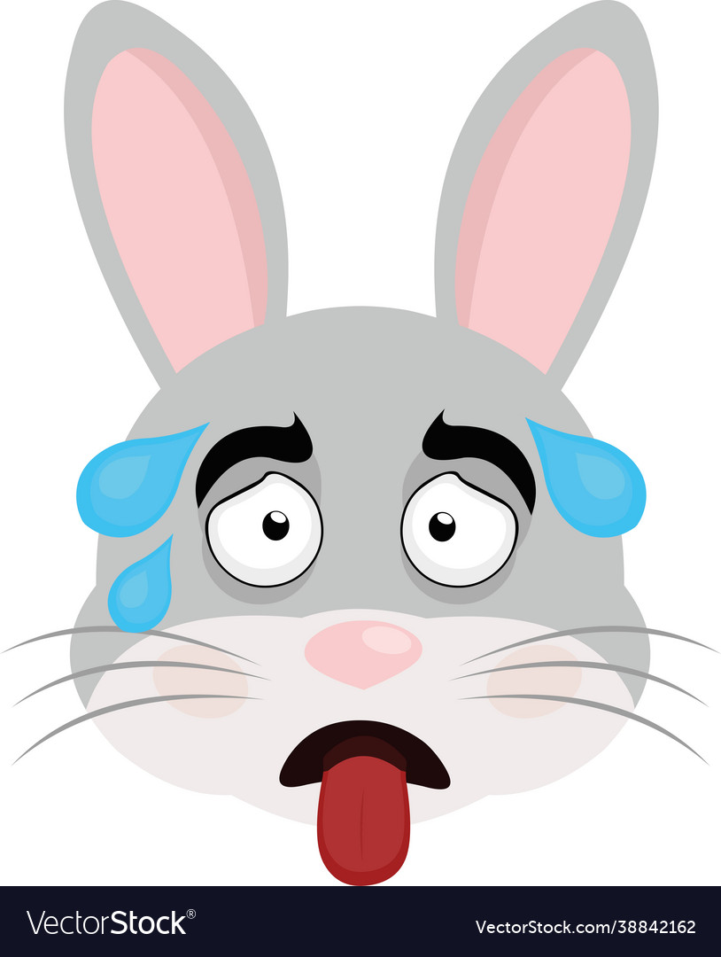 Rabbit exhausted Royalty Free Vector Image - VectorStock