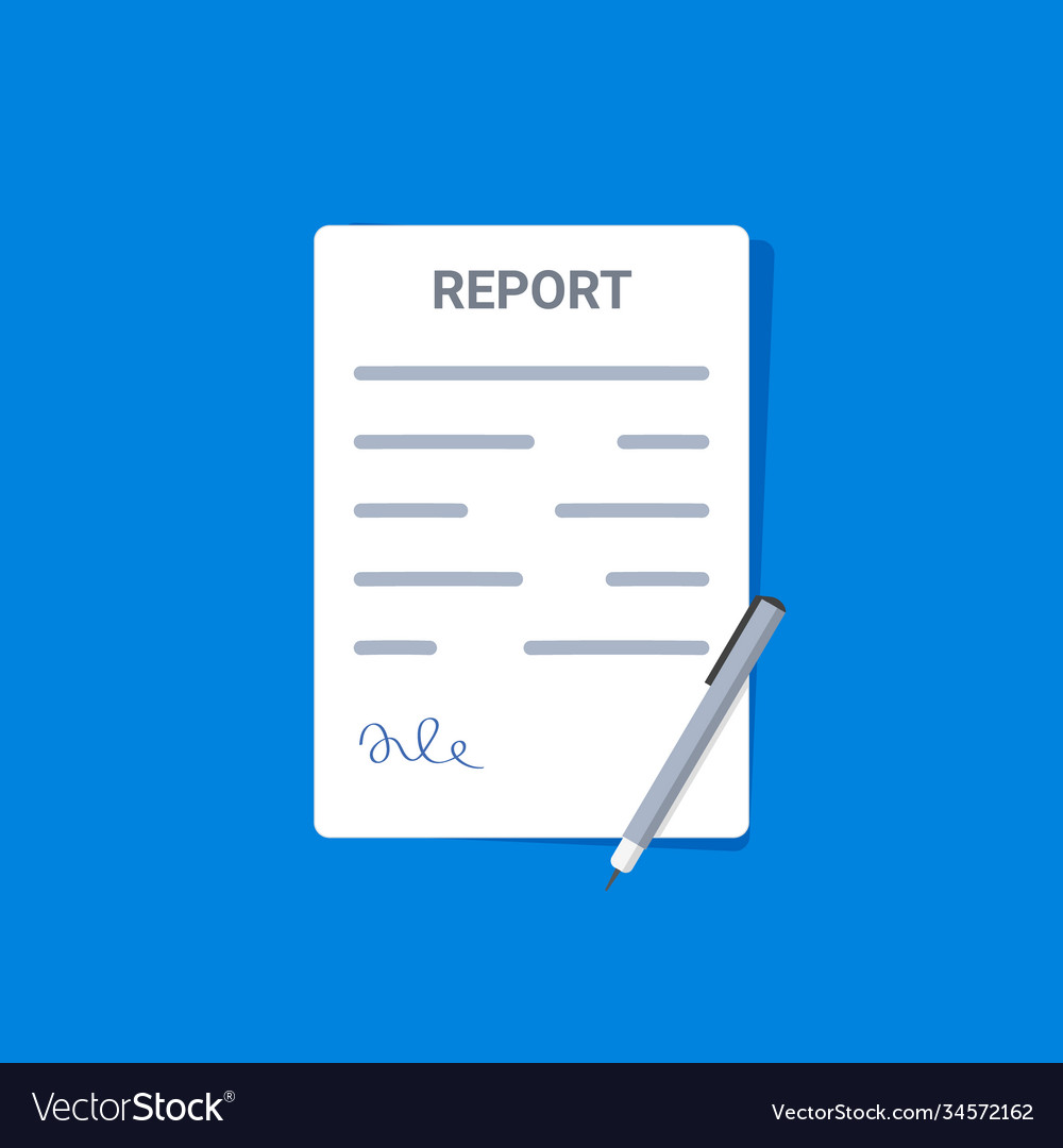 Report document file icon form paper document Vector Image