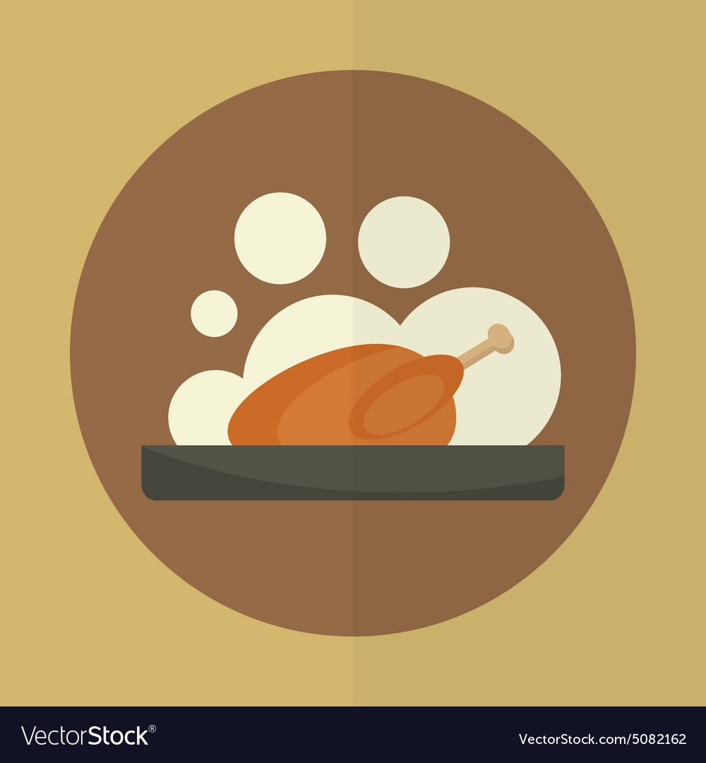 Roasted chicken icon Royalty Free Vector Image