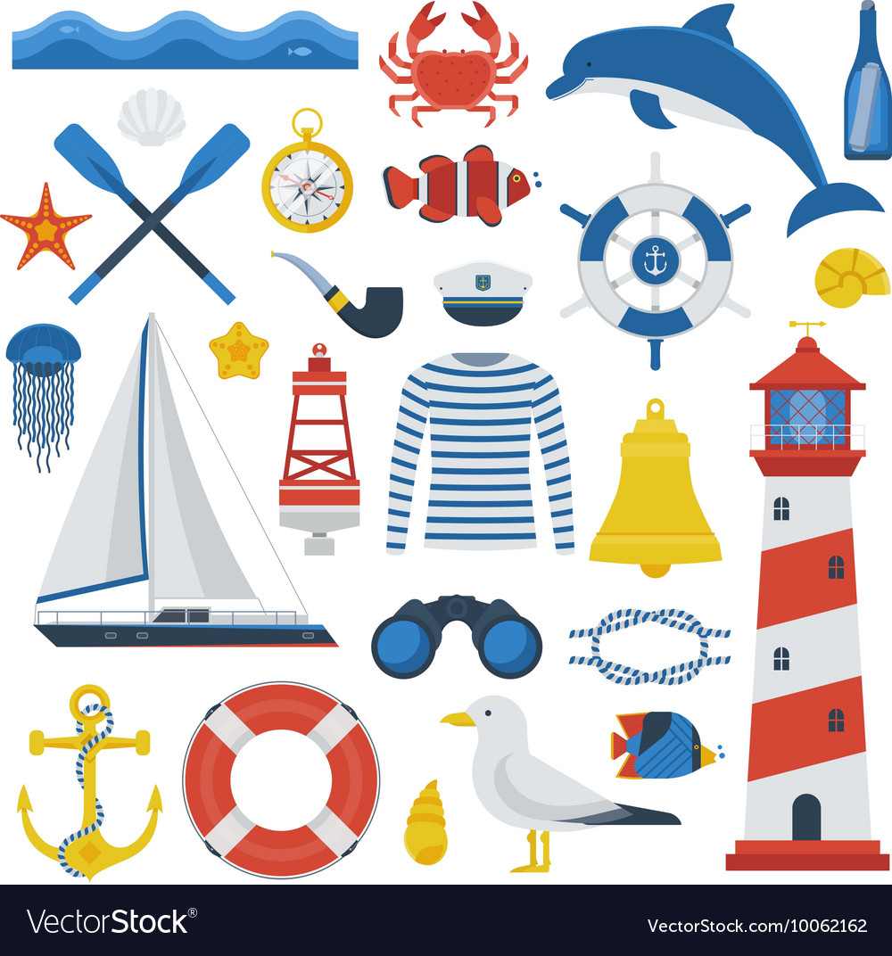 Sea icon set Royalty Free Vector Image - VectorStock