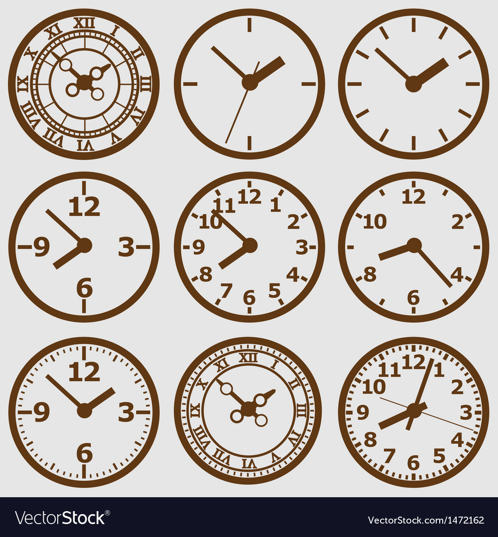Wall mounted clock Royalty Free Vector Image - VectorStock