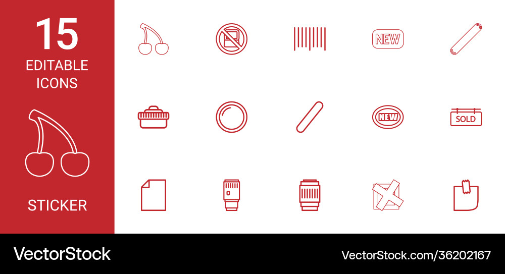 15 sticker icons Royalty Free Vector Image - VectorStock