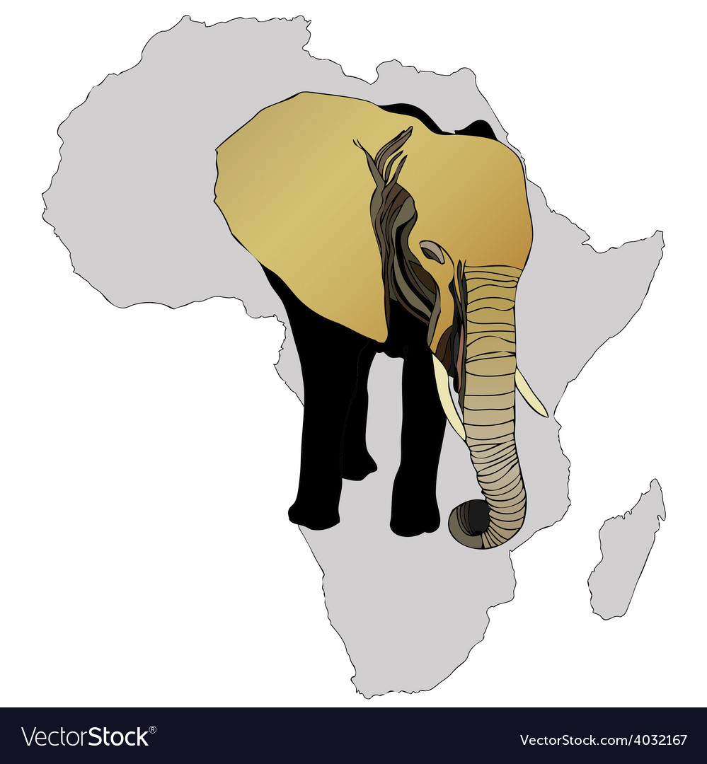 African elephant Royalty Free Vector Image - VectorStock