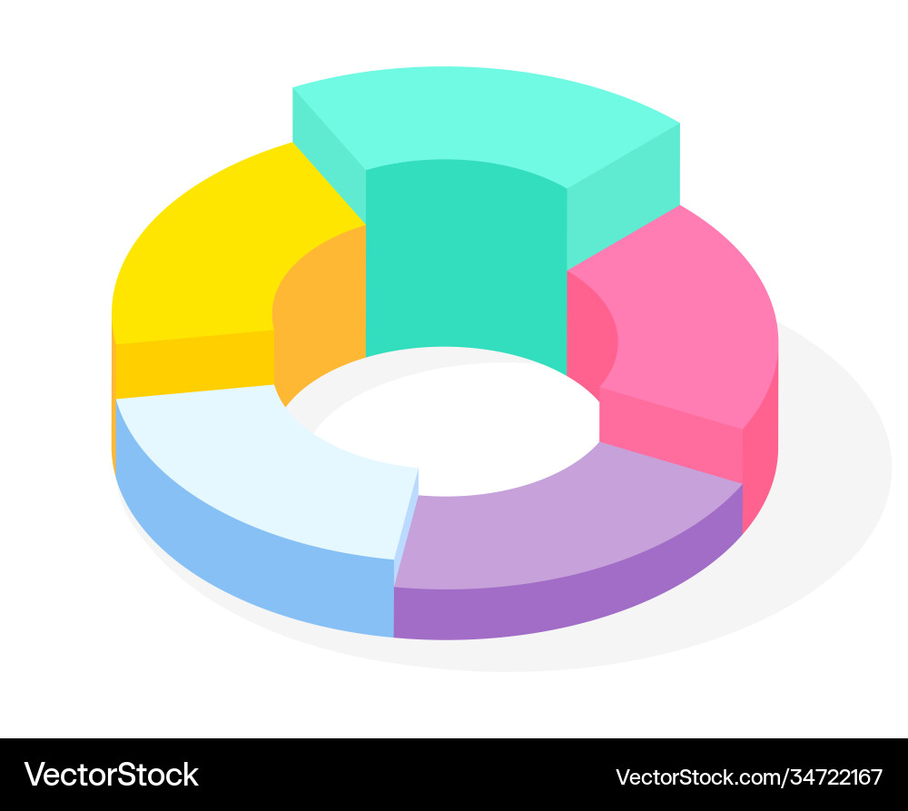 Colorful business pie chart for documents Vector Image