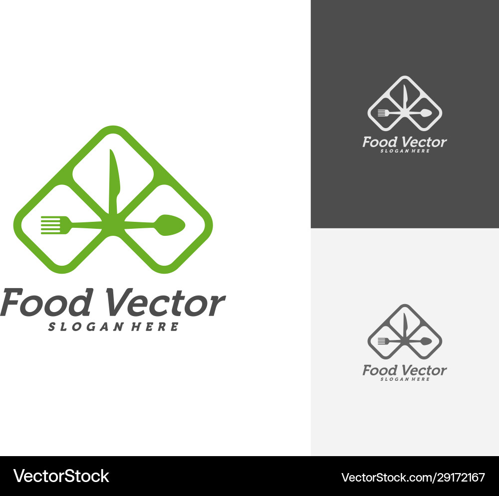 Creative food logo design restaurant court Vector Image