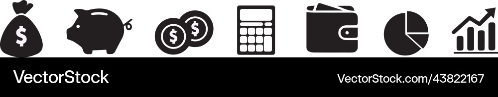Finance icons business money signs Royalty Free Vector Image