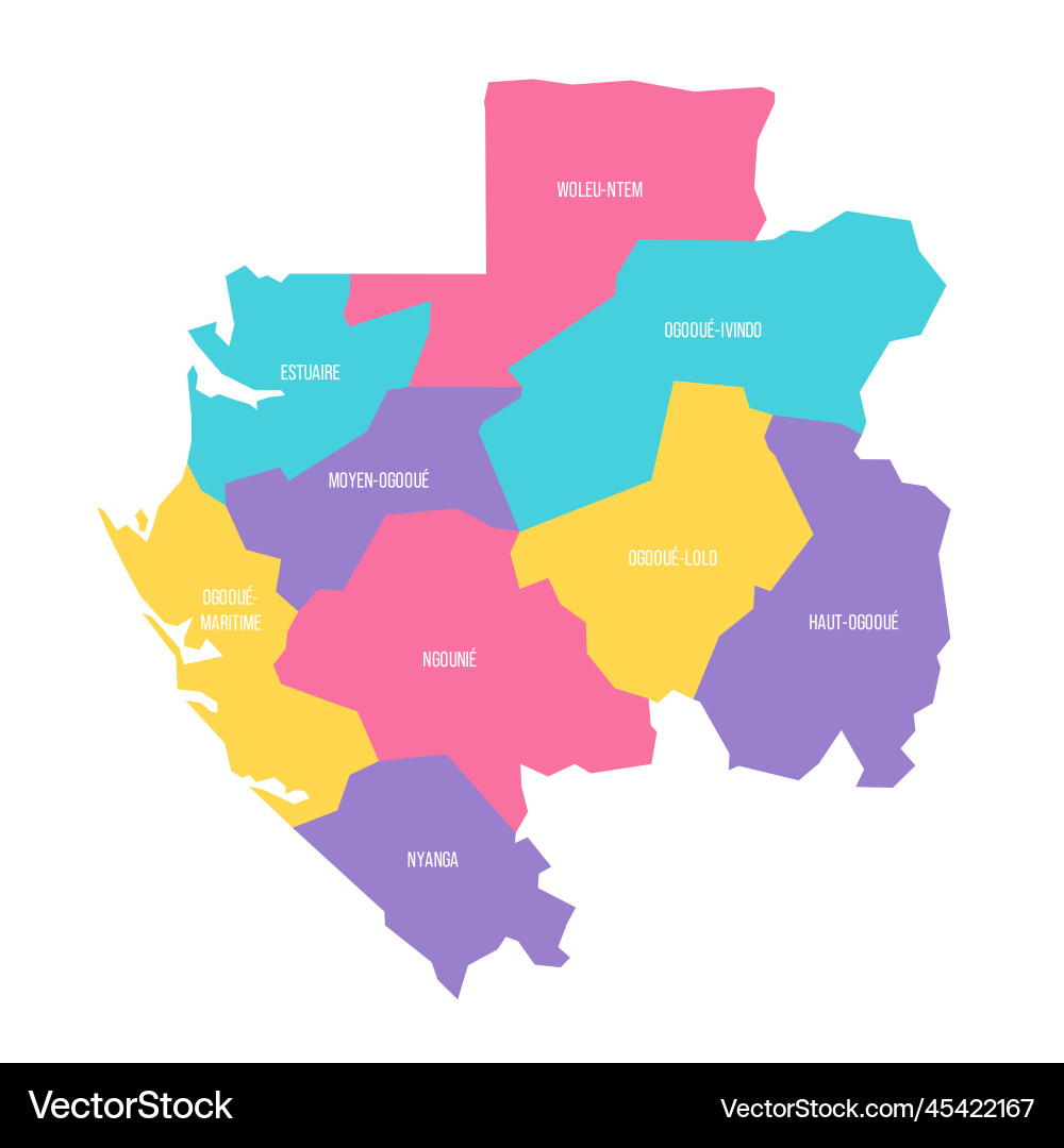 Gabon political map of administrative divisions Vector Image