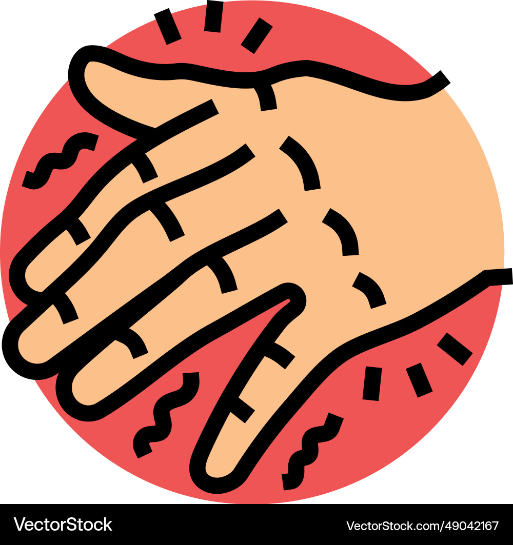 Hand tremors disease symptom color icon Royalty Free Vector