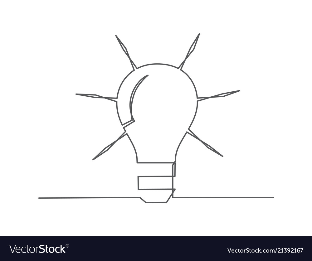 Idea one line drawing Royalty Free Vector Image