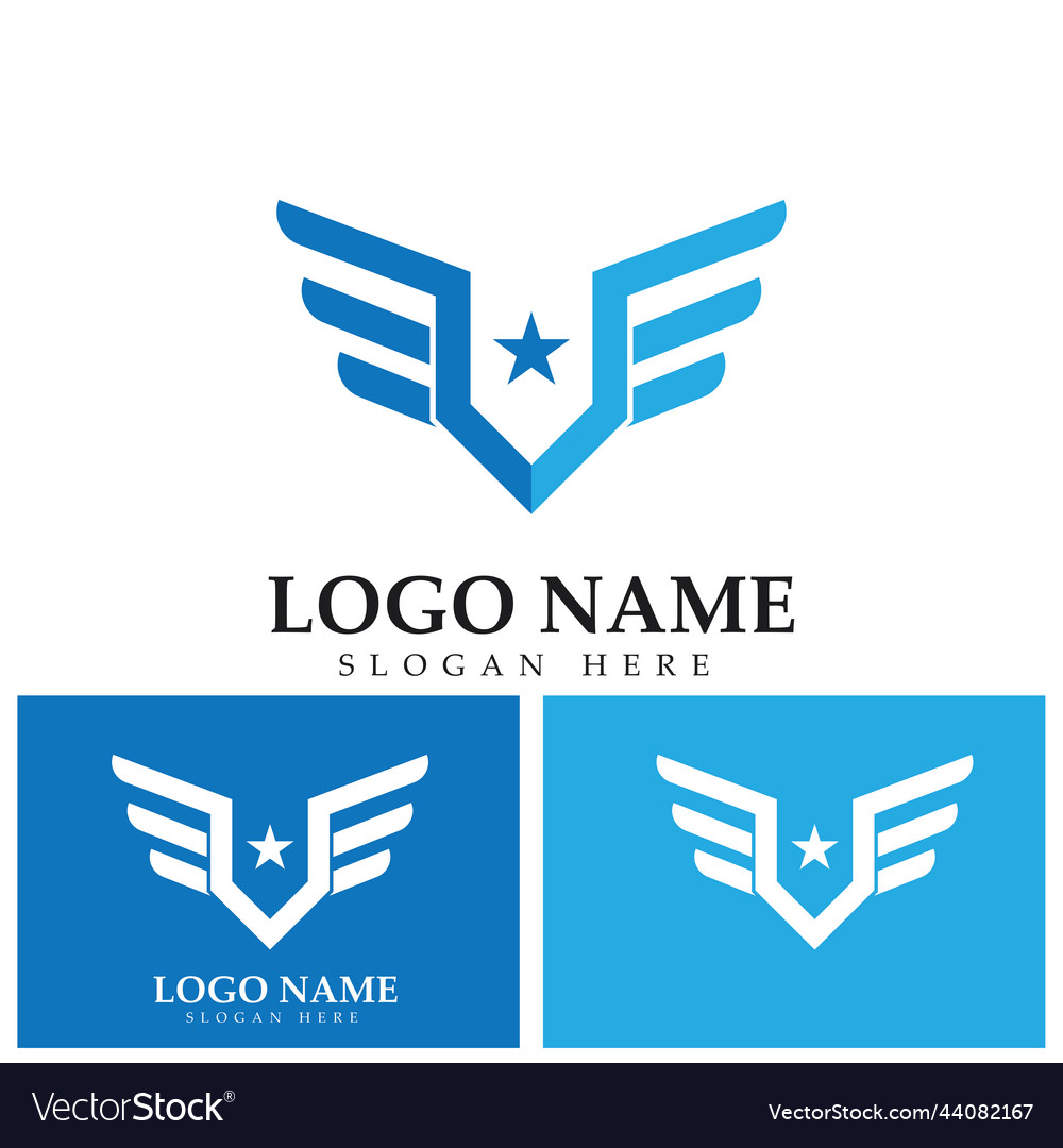 Letter falcon wing logo template Royalty Free Vector Image
