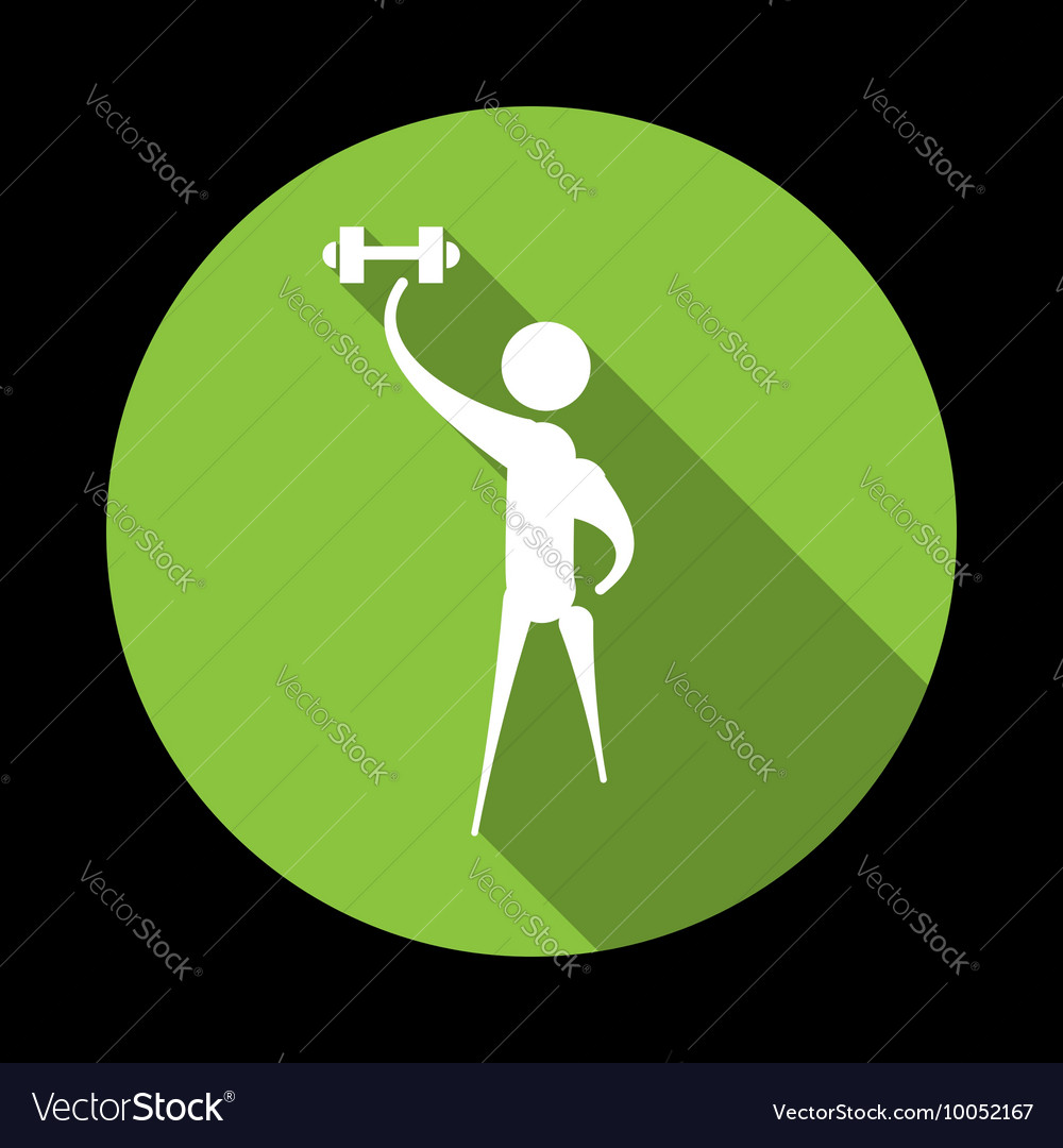 Man exercising with a weight Royalty Free Vector Image