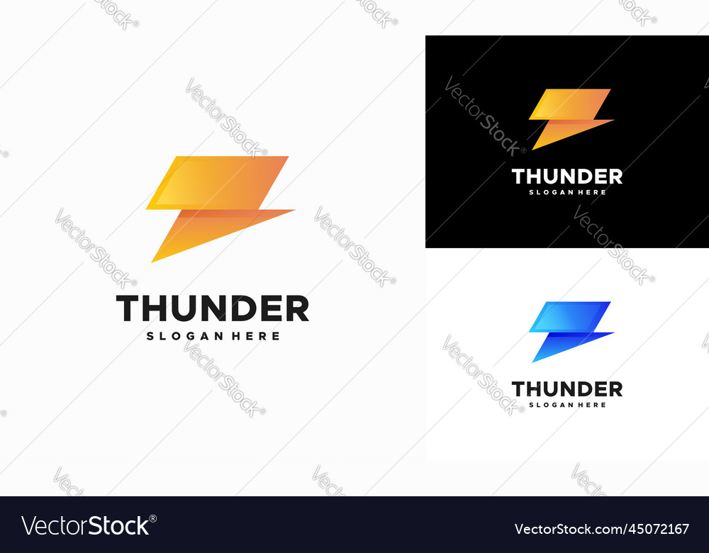 Modern thunder lightning logo designs concept Vector Image